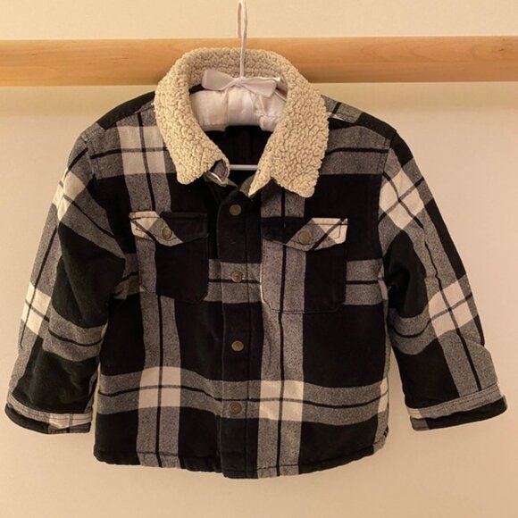 Zara | Shirts & Tops | Zara Boys Borg Collared Quilted Jacket 824m ...